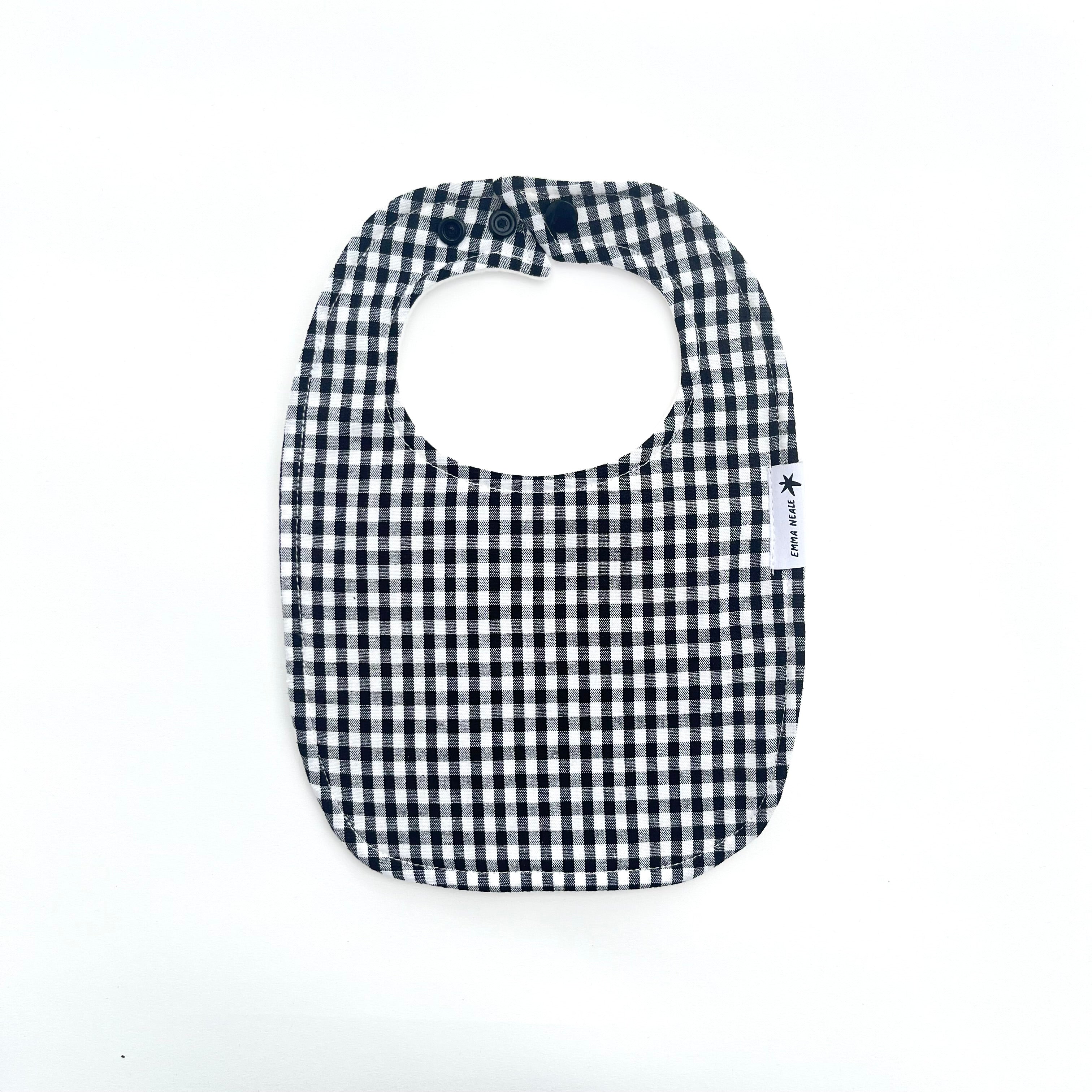 Black and White Check Traditional Bib | Emma Neale Handmade